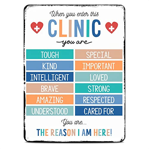 Clinic Posters For Room Decoration - When You Enter Clinic Metal Signs Vintage Tin Signs Health Posters for School Nurse Office Decor - Printable Metal Wall Decor Retro Decor Pediatric Exam Room Decor