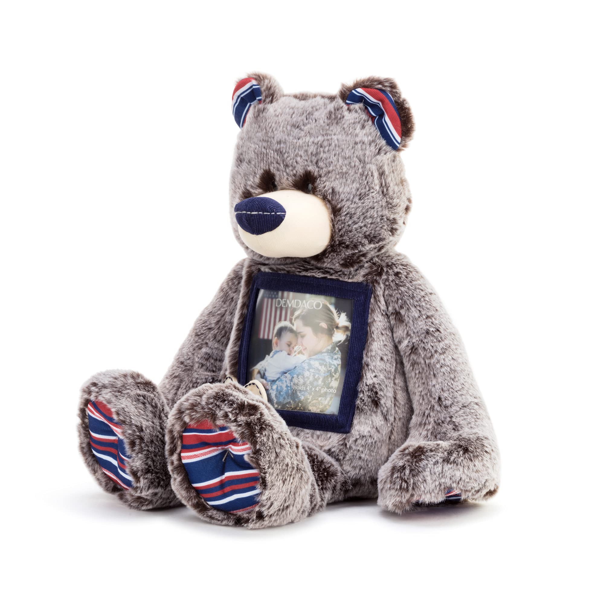 DEMDACO Military Here to Hug Photo Natural Brown 12 inch Plush Polyester Stuffed Bear