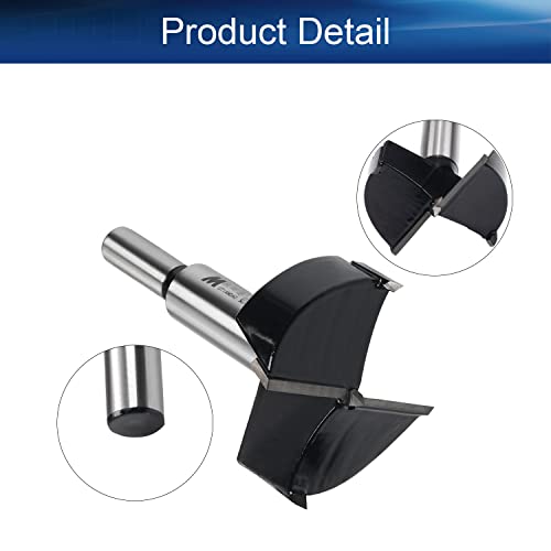 Auniwaig Forstner Drill Bits, 54mm Dia Wood Hole Saw, Auger Opener Cemented Carbide, 90mm Length Woodworking Hinge Hole Drilling Boring Bit Cutter, Straight Shank, Black, 1 Pcs