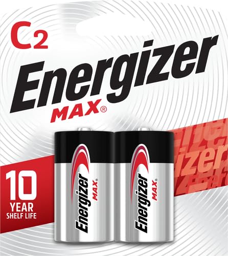 Energizer Max C Batteries, Premium Alkaline C Cell Batteries (2 Battery Count)