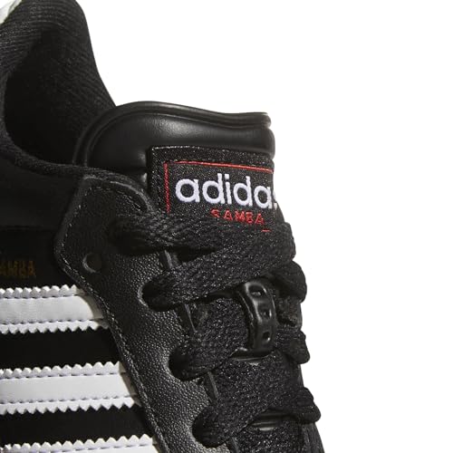 adidas Boy's Samba Classic Soccer Shoe, Black/White/Black, 4 Big Kid