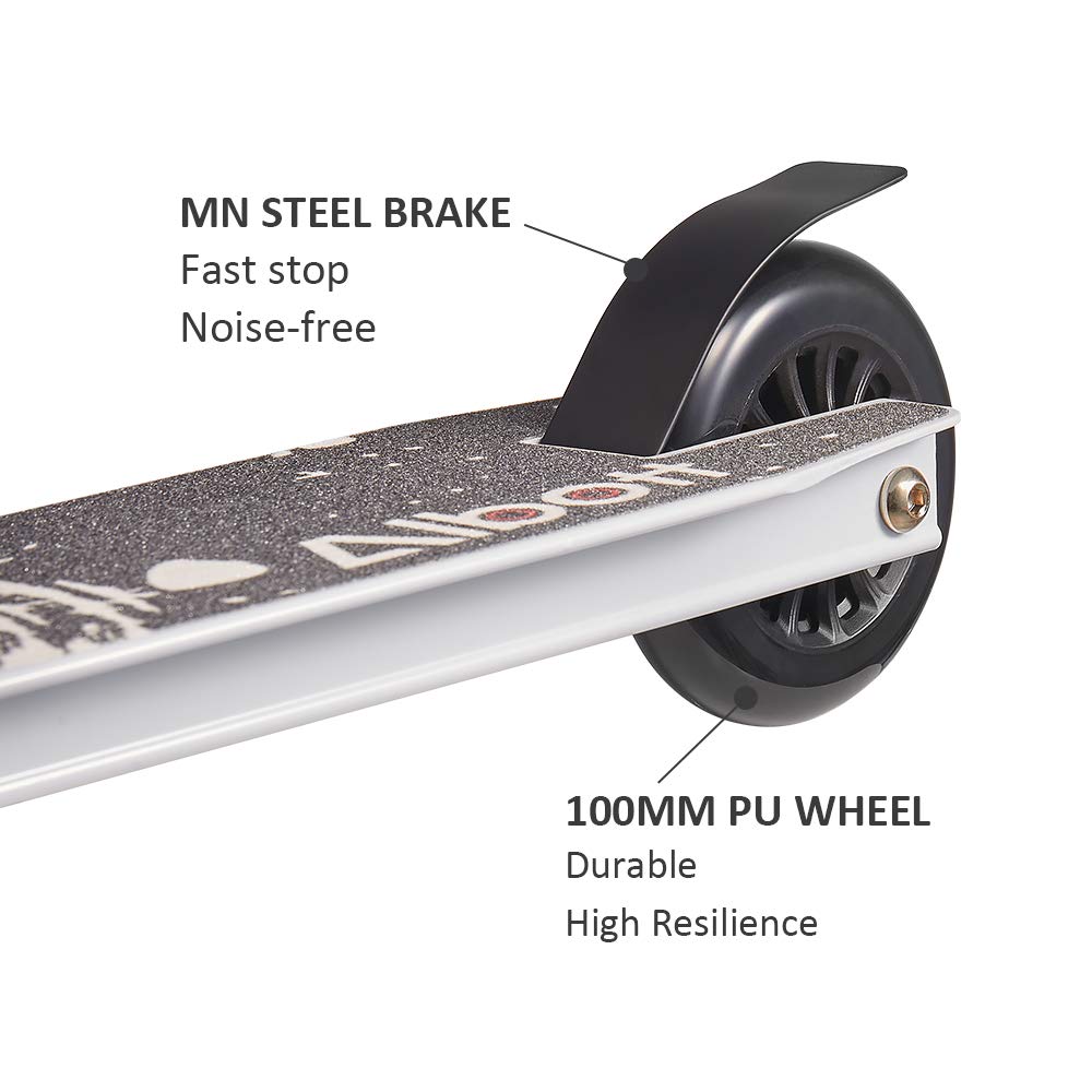 Albott Pro Scooters Stunt Scooter - Complete Trick Scooters Beginner Freestyle Sports Kick Scooter with Fixed Bar Scooter for 8 Years and Up,Teens,Adults (White)