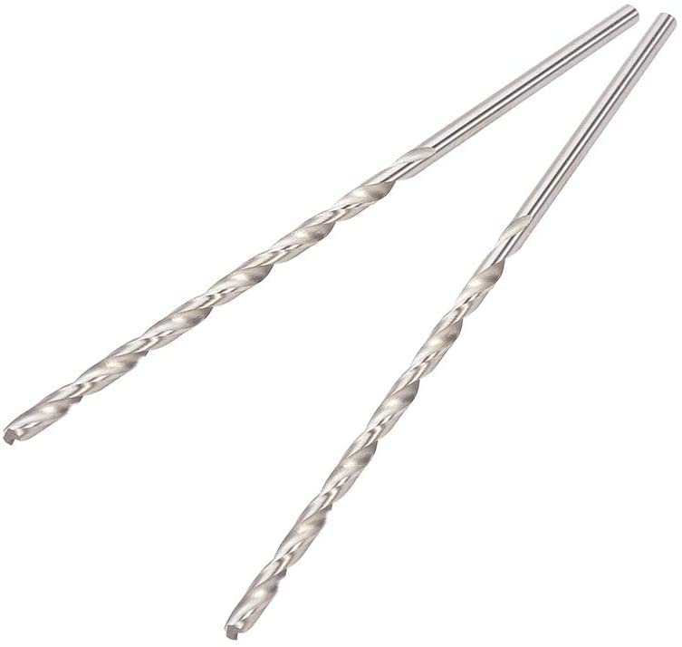 Auniwaig 2pcs Extra Long Twist Drill Bits, HSS Straight Round 4.5mm Shank Twist with 160mm Length Drill Bit Drilling Tool for Wood Plastic and Aluminum