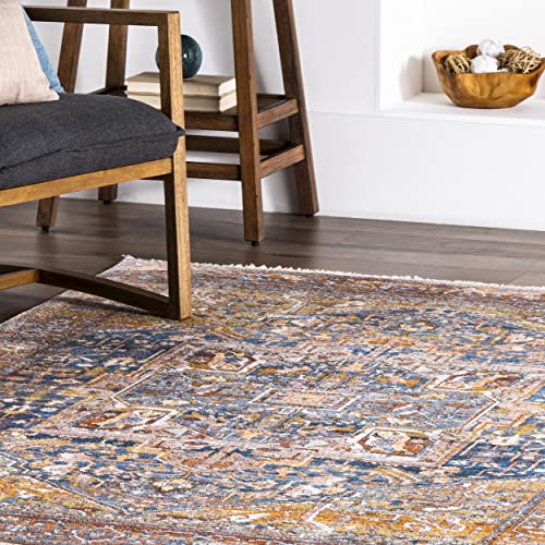 nuLOOM Harriet Vintage Medallion Fringe Area Rug, 3' x 5', Rust