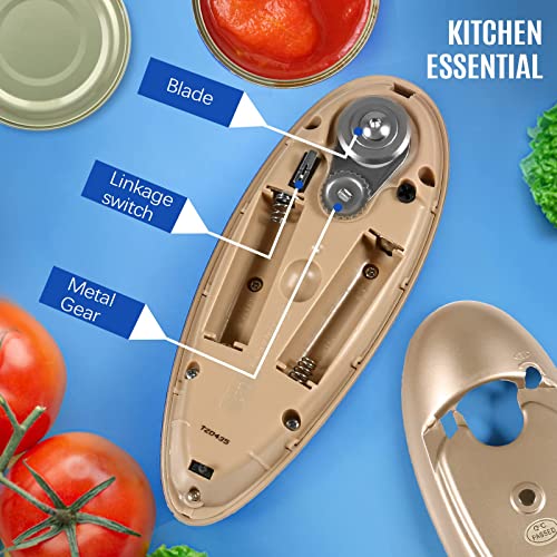 Automatic Electric Can Opener, Open Cans in One Click, Smooth Edge Handheld Can Opener, Hands Free Food-Safe Battery Operated Electric Can Openers, Kitchen Gadget Gift for Chefs, Arthritis and Seniors