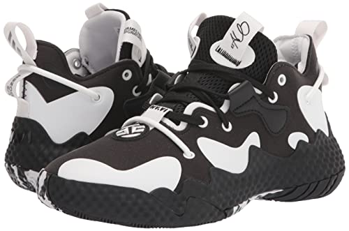 adidas Harden Vol. 6 Basketball Shoe, Black/Black/White, 4 US Unisex Big Kid