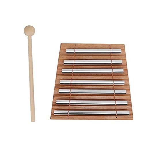 Energy Chime with Mallet Rhythm Wind Chime 7 Tone Hand Chimes Wind Chimes Percussion Instruments Reminder Meditation Chimes for Classroom Management Teaching Supplies 16.8 * 15 * 13cm