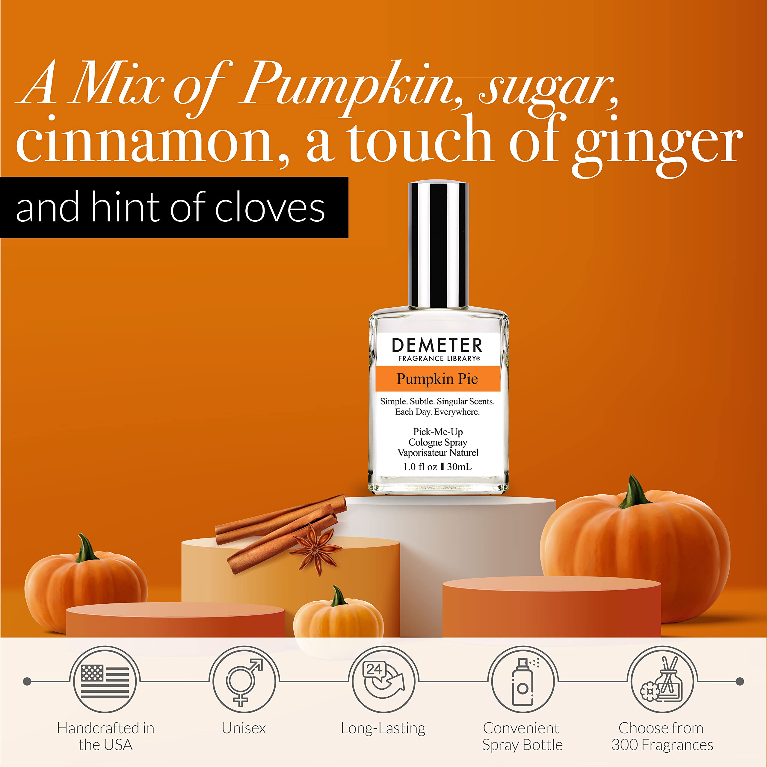 DEMETER Pumpkin Pie, 1 oz Cologne Spray, Perfume for Women and Men
