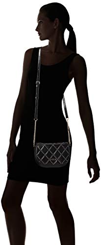 DKNY Sofia Studded Leather Small Saddle Bag Crossbody - Black