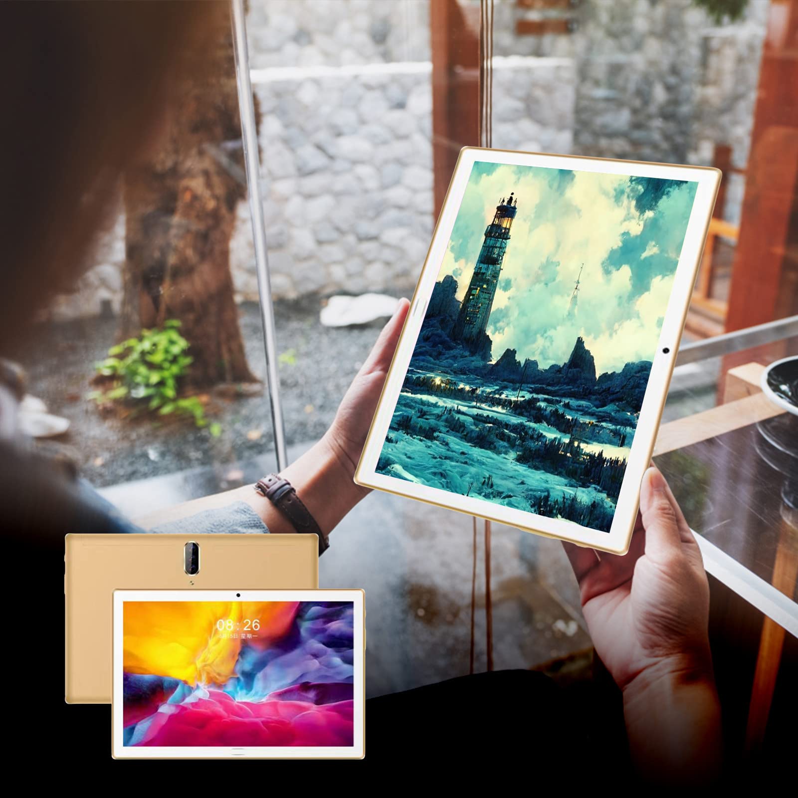 Android 5.1 Tablet, 10.1 inch HD Display 8-core 1+16GB ROM TF Expansion WiFi Blue-Tooth Tablet Best for Adults Working Childrens Boys Girls School Learning Birthday Gift