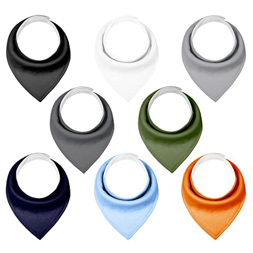 Yoofoss Baby Bibs 8 Pack Baby Bandana Drool Bibs Plain Color Soft and Breathable for Boys and Girls