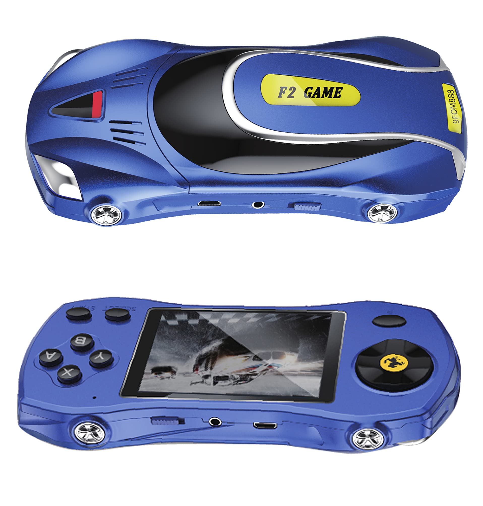 F2 Game Handheld Game Console for Children, Built-in 5000 Retro Classic Games，3.0" LCD Screen Portable TV Output Video Game Player， Best Birthday Gift for Kids and Adult (Kola Blue)
