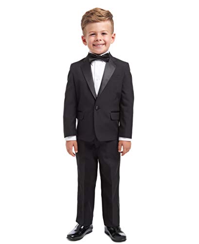 Nautica baby boys 4-piece With Dress Shirt, Bow Tie, Jacket, and Pants Tuxedo, Black, 18 Months US
