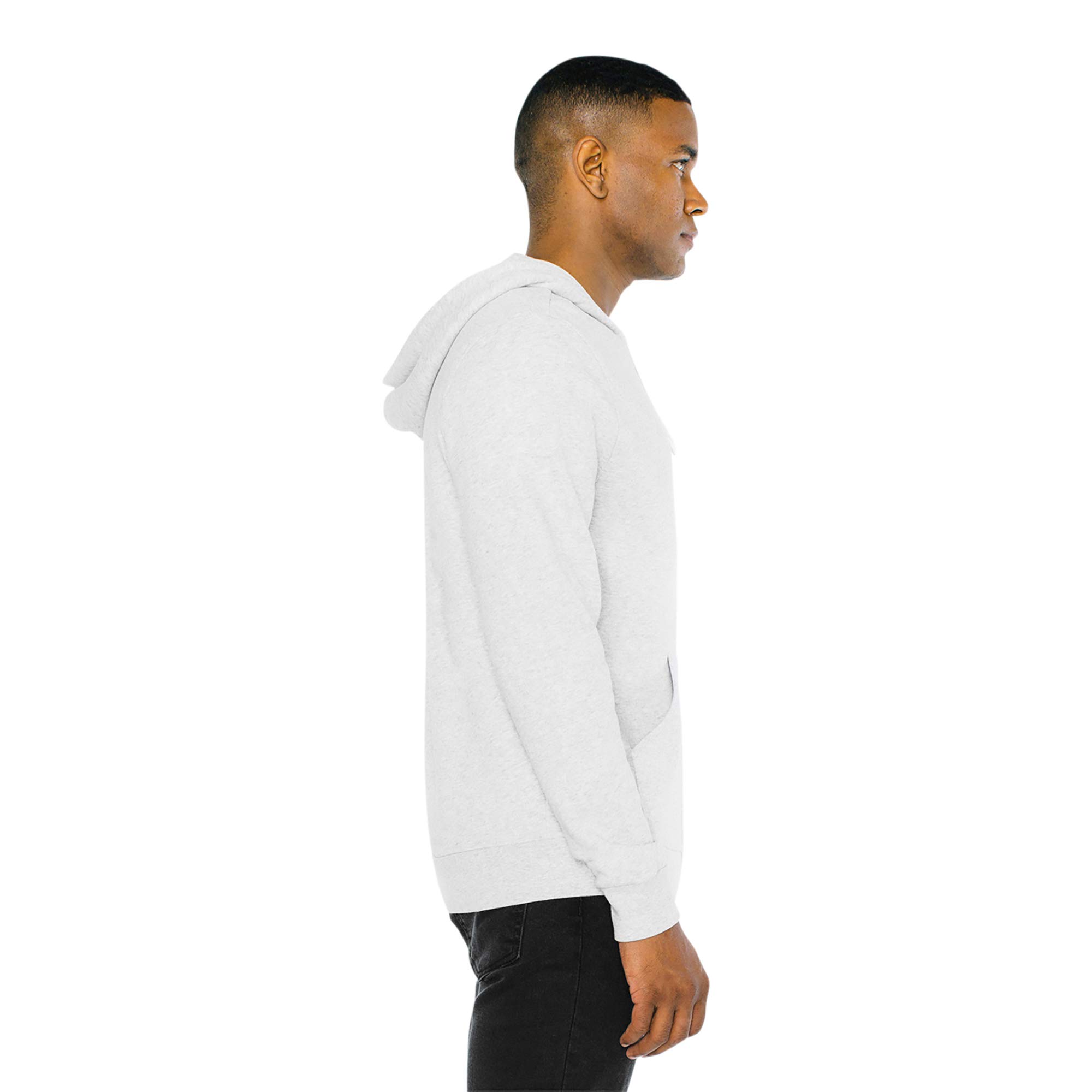 American Apparel unisex adult Peppered Fleece Long Sleeve Zip Hoodie Hooded Sweatshirt, Peppered Grey, Medium US