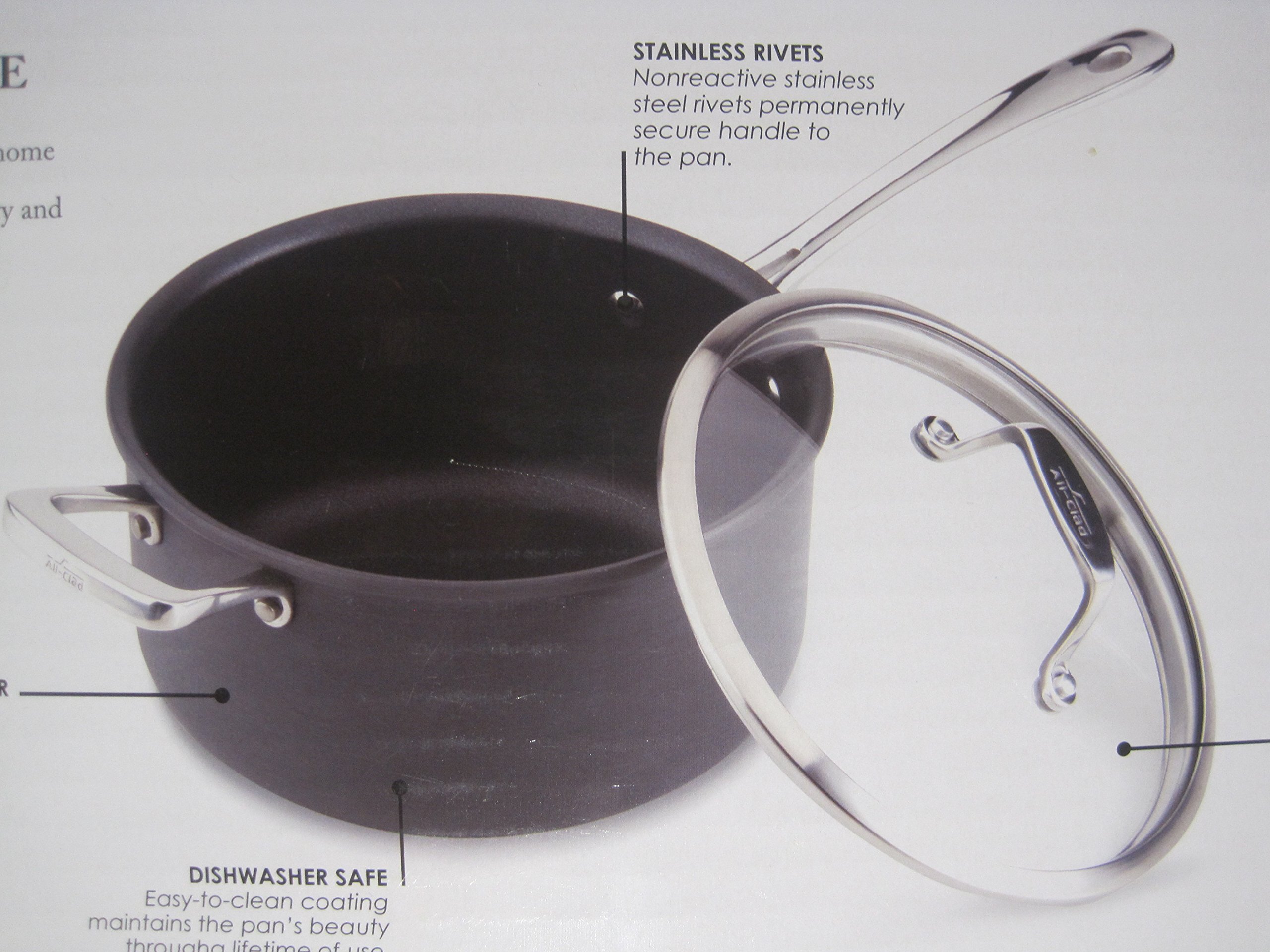 All-Clad B3 Nonstick 3 Qt. Sauce Pan With Loop & Glass Lid