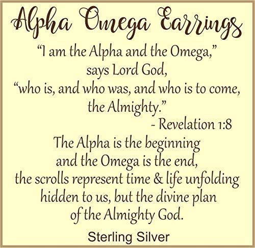 Alpha and Omega Sterling Silver earrings - Gift Boxed with Story Card - Handcrafted in USA (Shipped by Artist Studio)