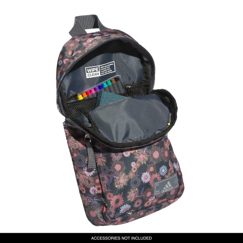adidas Essentials 2 Sling Crossbody Bag, SEED Ditsy Floral Carbon/Onix Grey/Silver Metallic, One Size