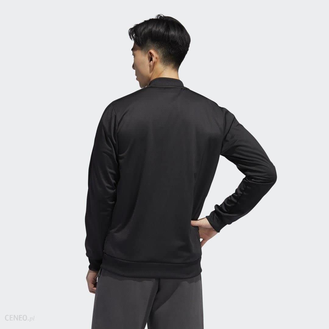 adidas Essentials Men's Linear Track Jacket, Black/White, X-Large