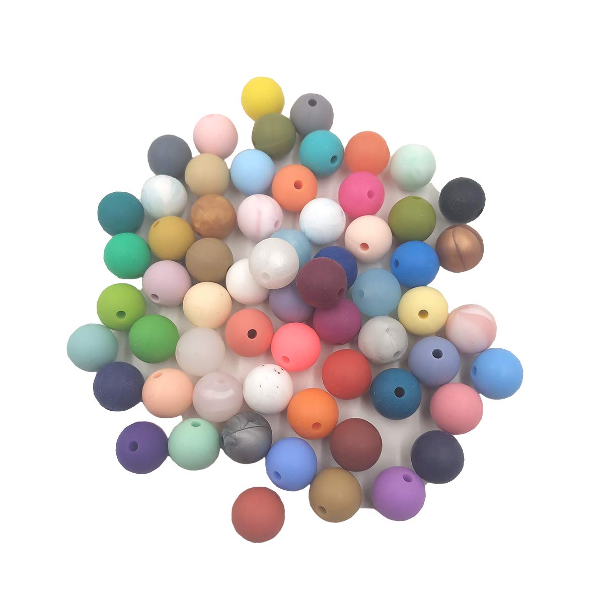 Alenybeby 100pcs Silicone Round Beads 12mm Silicone Pearl Beads for Bracelet DIY Beading Mom Jewelry Necklace Making Accessories (Mint Green)