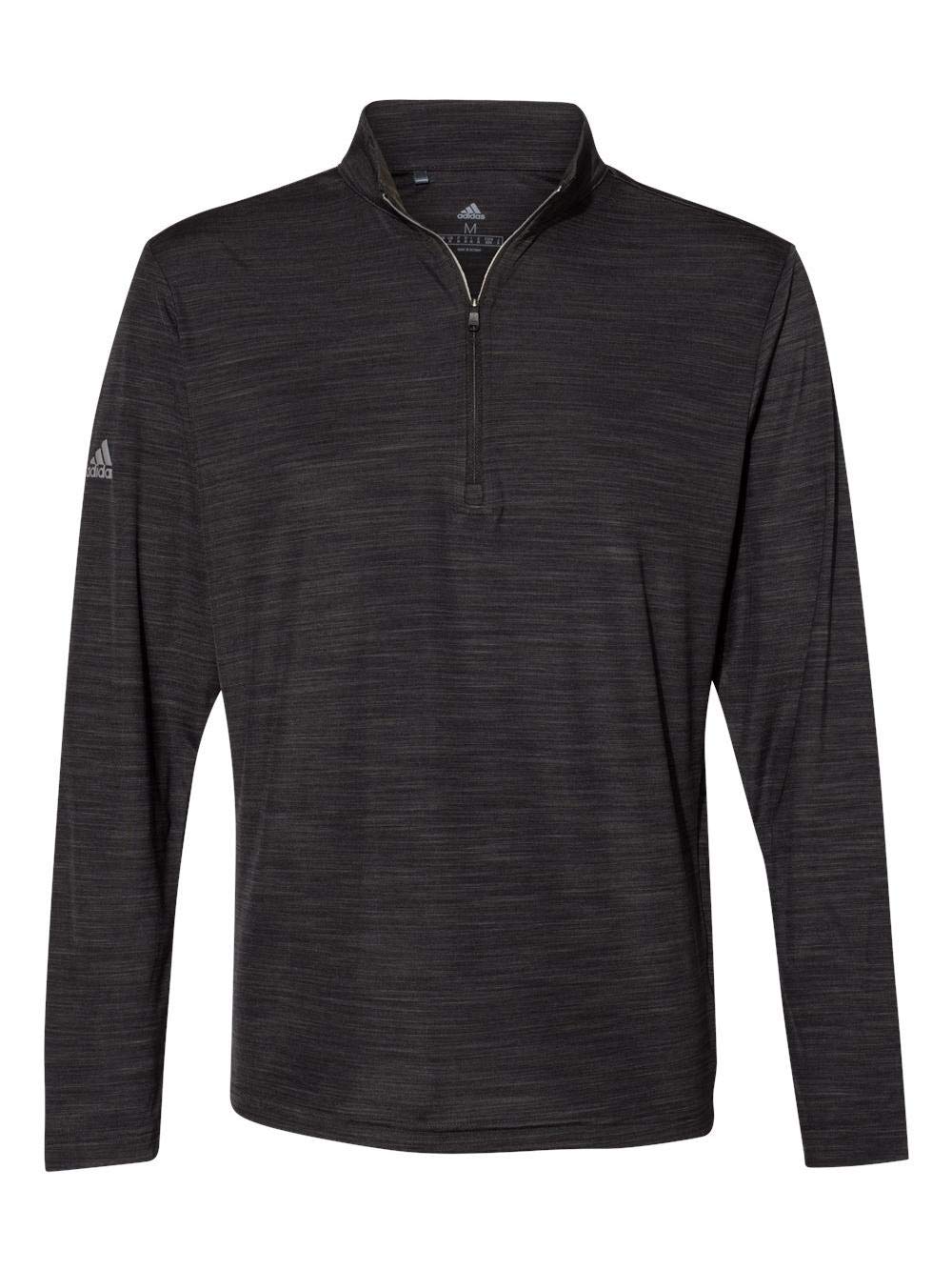 Adidas Lightweight Melange Quarter-Zip Pullover 2XL Black Melange