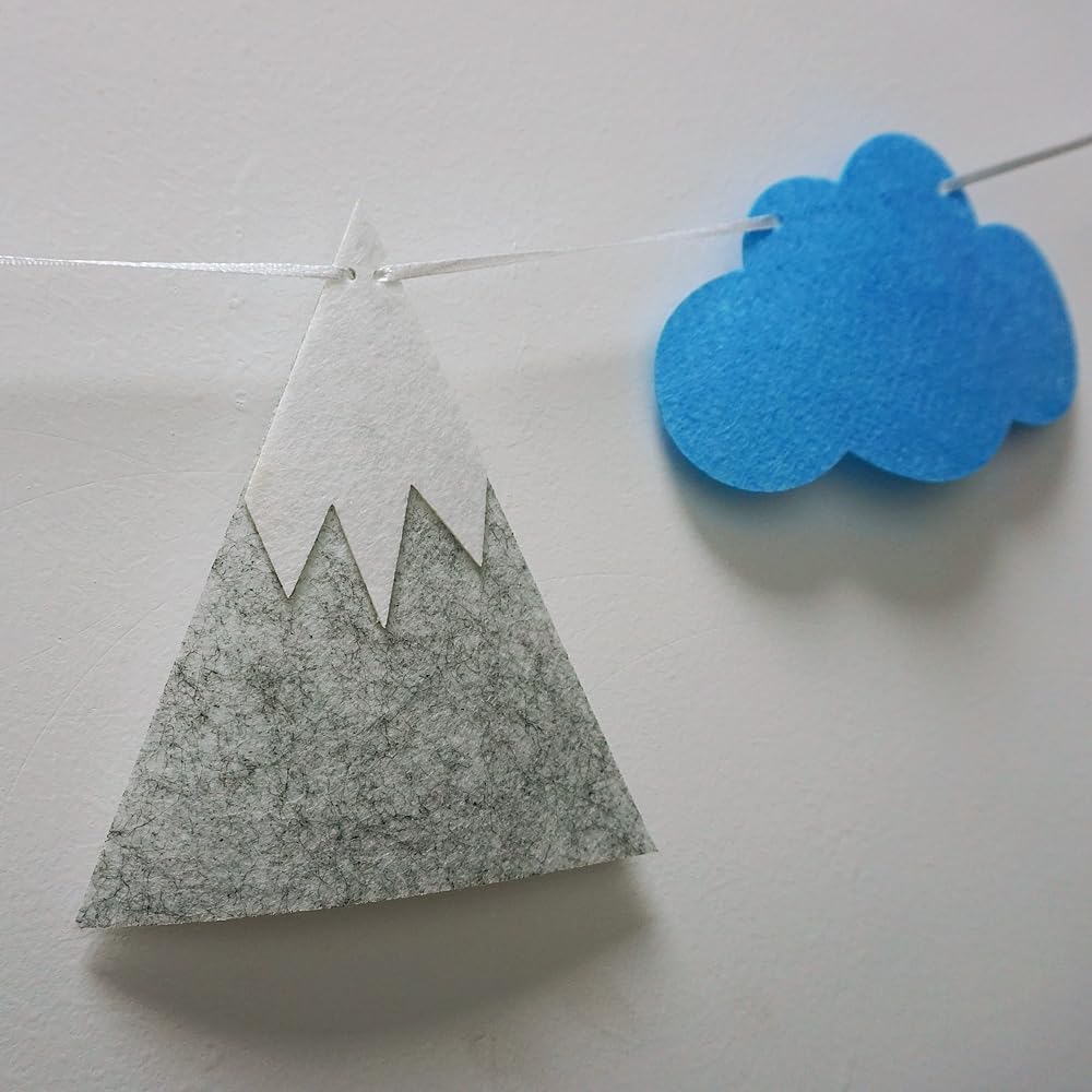 FAZHBARY 2 Pack Felt Woodland Garland Mountain Banner Mountain Nursery Decor Woodland Theme Baby Shower Decorations