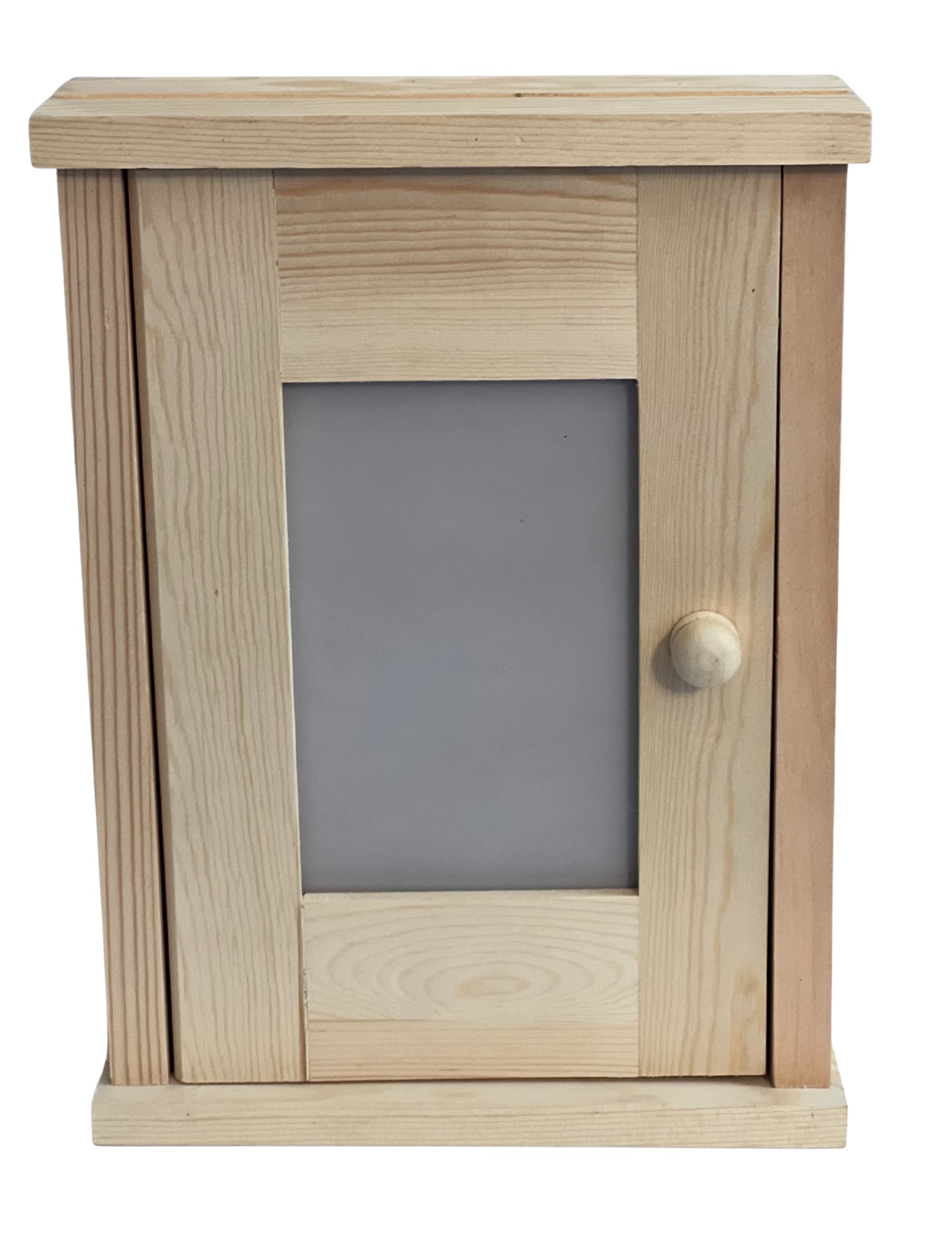 Pine Wood Wall Mount Key Box with 10 hooks with 4x6" Picture Frame - Wall Decor - Mail Holder Key Hooks - Mail Organize Wall - Wall Mail Organize - Key Holder for Wall - Entryway (Birch)