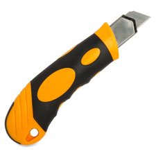 Automatic Utility Knife, w/4 Blades, Yellow/Black, Sold as 1 Each