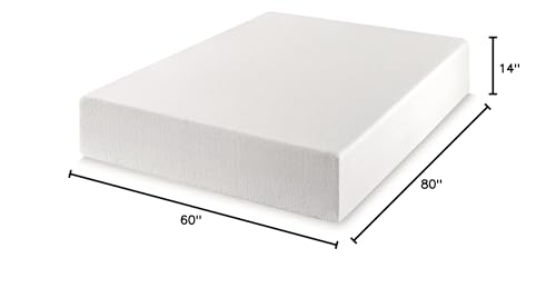 Best Price Mattress 14" Signature Green Tea Memory Foam Mattress, Queen, White