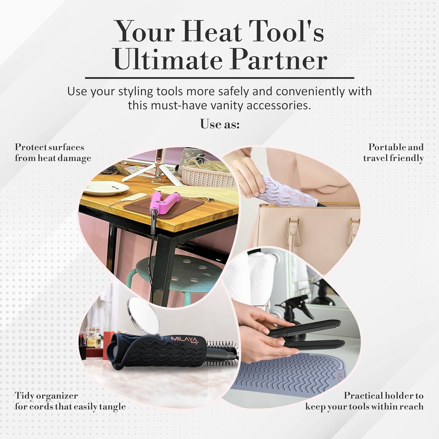 Heat Resistant Mat - Iron Mat - Curling Iron Holder - Silicone Heat Resistant Mat - Makeup Mat - Hot Tools Mat - Hot Tools Flat Iron Holder