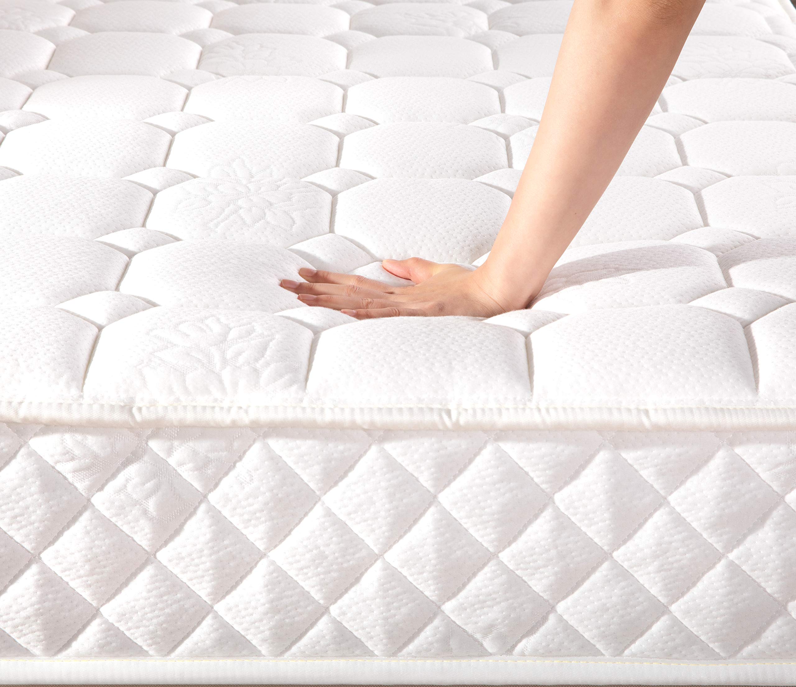 Best Price Mattress 8 Inch Tight-Top Pocket Spring-Mattress - Motion Isolation Individually Encased Pocket Springs, Comfort Foam-Top, CertiPUR-US Certified Foam, King, White
