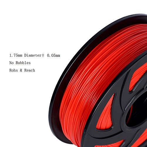 LEE FUNG ABS 3D Printer Filament 1.75mm,1kg (2.2lbs) Spool, Dimensional Accuracy +/- 0.05 mm Red
