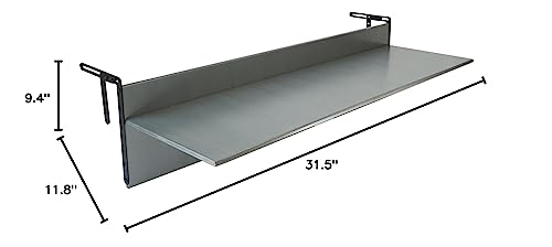 Balcony Bar Table for Railings, Outdoor Folding Deck Rail Table for Patio, Balcony Hanging Desk for Many Railings Compatible, Wooden Bar Serving Table for Porch (Grey, XL: 47.3 x 11.8 inches)