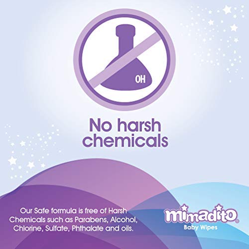 Mimadito Chamomile β Lightly Scented Baby Wipes (864 Wipes: 12 Packages of 72 Wet Wipes)