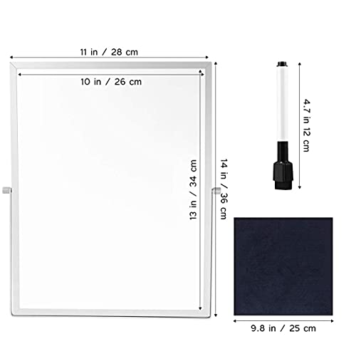 STOBOK Small Dry Erase White Board - 14 x 11 inch Desktop Double-Sided Mini Whiteboard Easel with Stand, Magnetic Portable Desk Board to Do Reminder for Kids,Students,Office School Home
