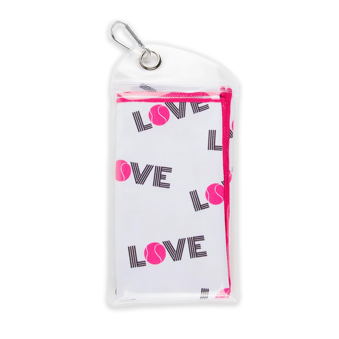 Ame & Lulu Women's Tennis Towel (Pink Love White)