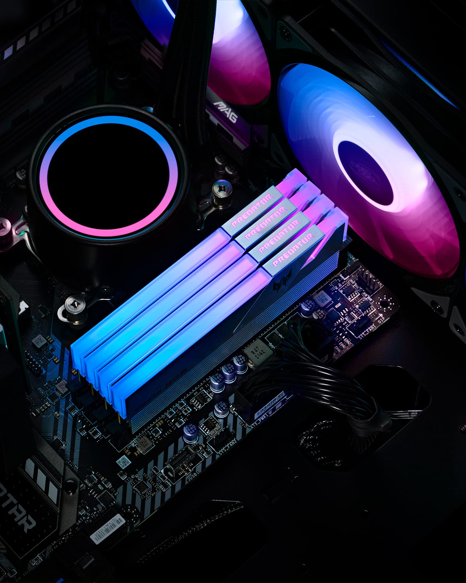Acer Predator Vesta RGB Gaming RAM 16GB (8GBx2) 3600 MHz DDR4 CL14 1.45V Desktop LED Computer Memory Kit - BL.9BWWR.294
