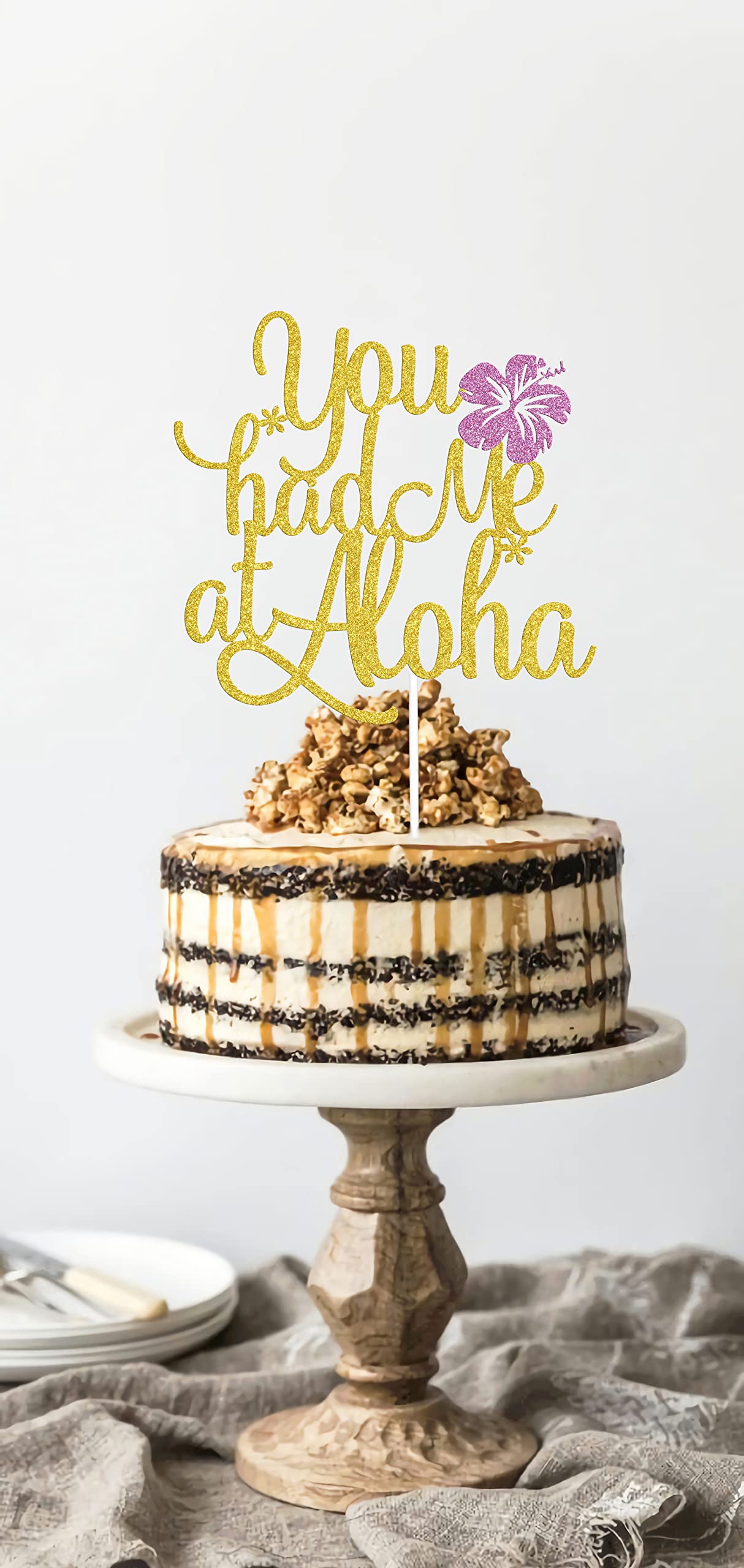 You Had Me At Aloha Cake Topper, Hawaii Wedding Decor, Mr and Mrs Cake Topper, Tropical Summer Beach Wedding Bridal Shower Wedding Party Decoration