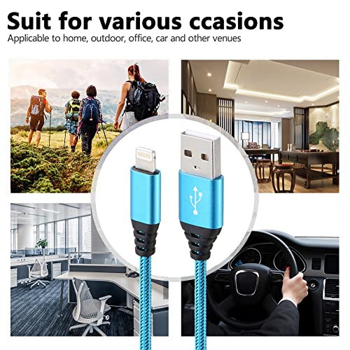 Aurnoet iPhone Charger 5Pack 10FT Lightning Cable Nylon Braided USB Cables Fast Charging Apple MFi Certified Compatible with iPhone 14/13 mini/14/13/12/11 Pro MAX/XR/XS/8/7/Plus/6S/SE/iPad