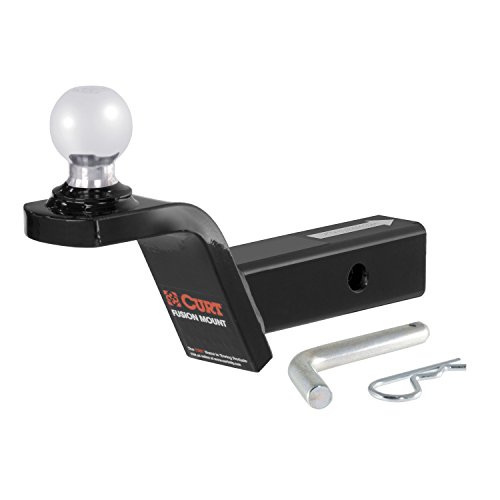 CURT 45155 Fusion Trailer Hitch Mount with 2-Inch Ball & Pin, Fits 2-In Receiver, 7,500 lbs, 2" Rise, black