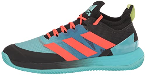 adidas Men's Adizero Ubersonic 4 Clay Tennis Shoe, Pulse Aqua/Black/Black, 9