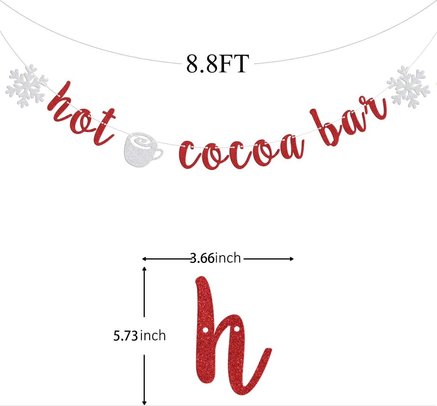 Hot Cocoa Bar Banner, Hot Chocolate Bar Decorations, Hot Cocoa Bar Decorations, It’s Cold Outside Bar Sign, Wintertime Holidays Christmas Party Decor Red Silver