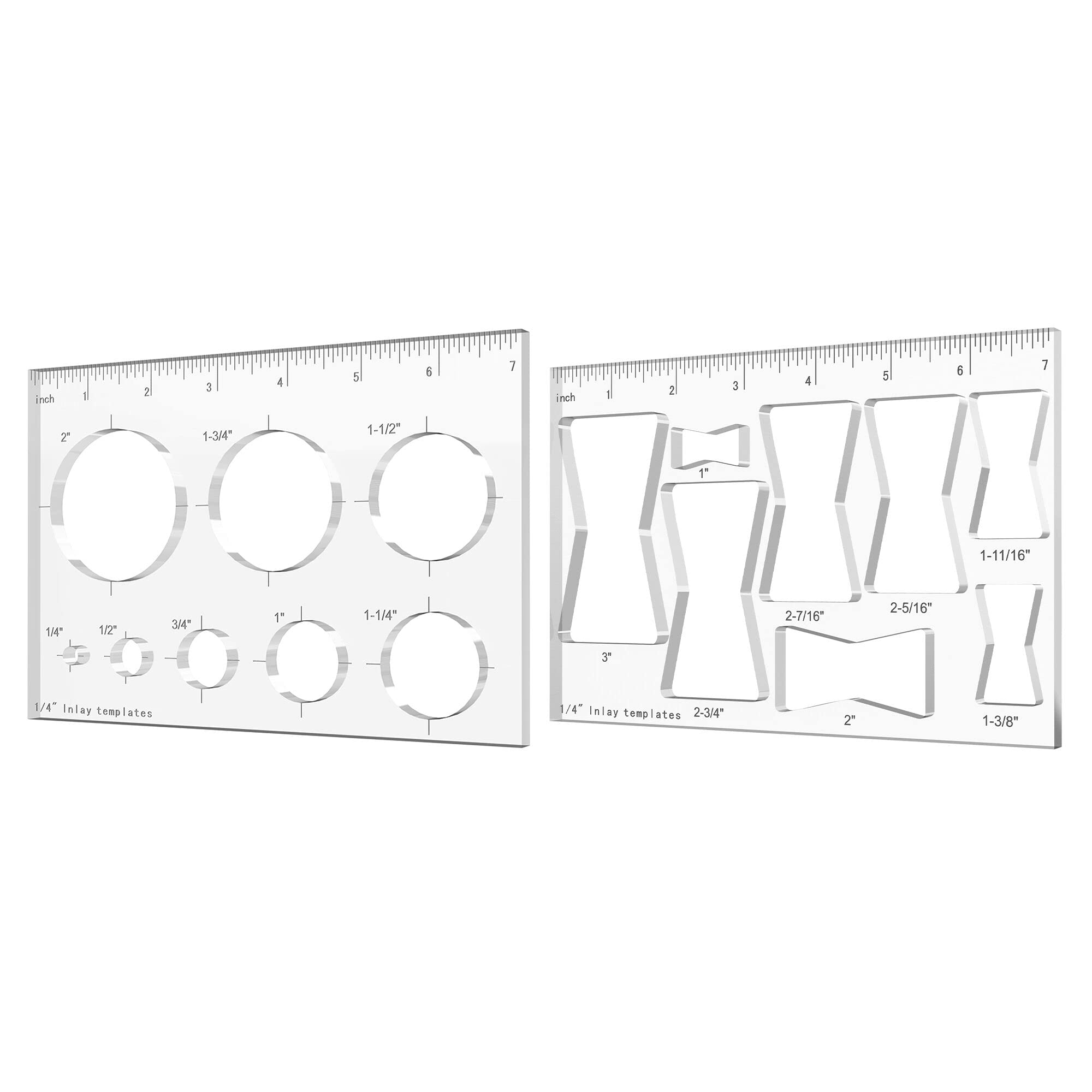 ETFOBMI Router Jig Template, Router Templates for Woodworking, Acrylic Circle Butterfly Bowtie Template for Woodworking Circle Butterfly Inlay Template Decorative