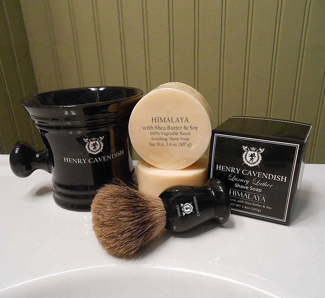 Henry Cavendish Gentleman's 100% Pure Badger Hair Shaving Brush - Perfect Brush for a Soap or Cream Shave Using a Shaving Razor, Double Edge Razor, Safety Razor or Straight Razor