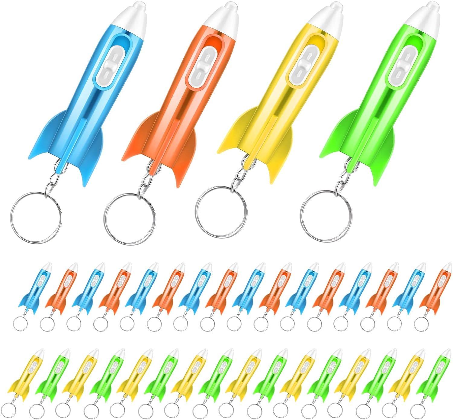 Helicopter Flashlight Keychain Rocket LED Flashlight for kids Space Party Favors Helicopter Key Ring Astronaut Party Favors（24 Pcs）
