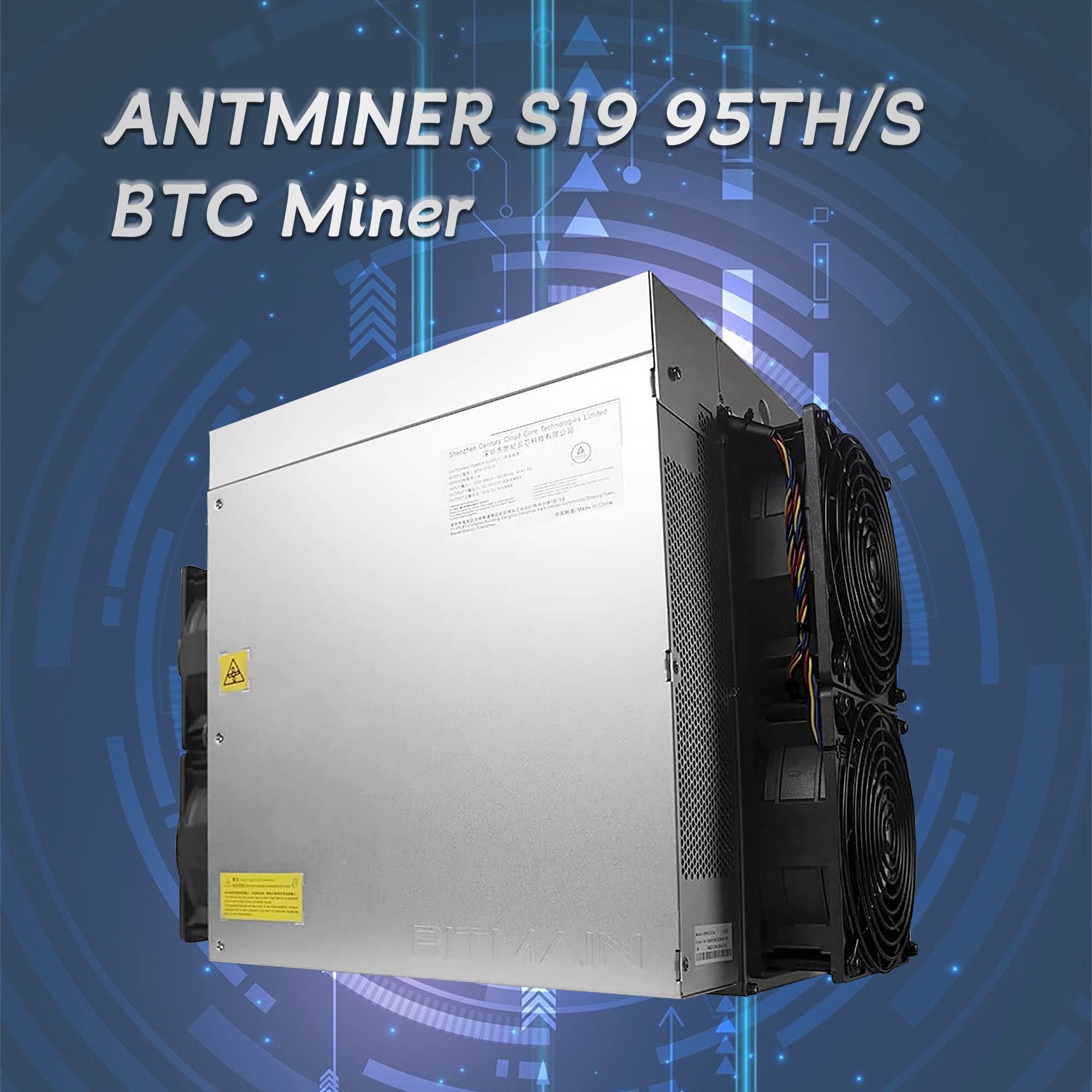 Antminer S19 95TH/S Bitcoin Miner BTC Miner Include Mining Power Supply PSU, Professional Antminer Bitcoin Mining Machine New