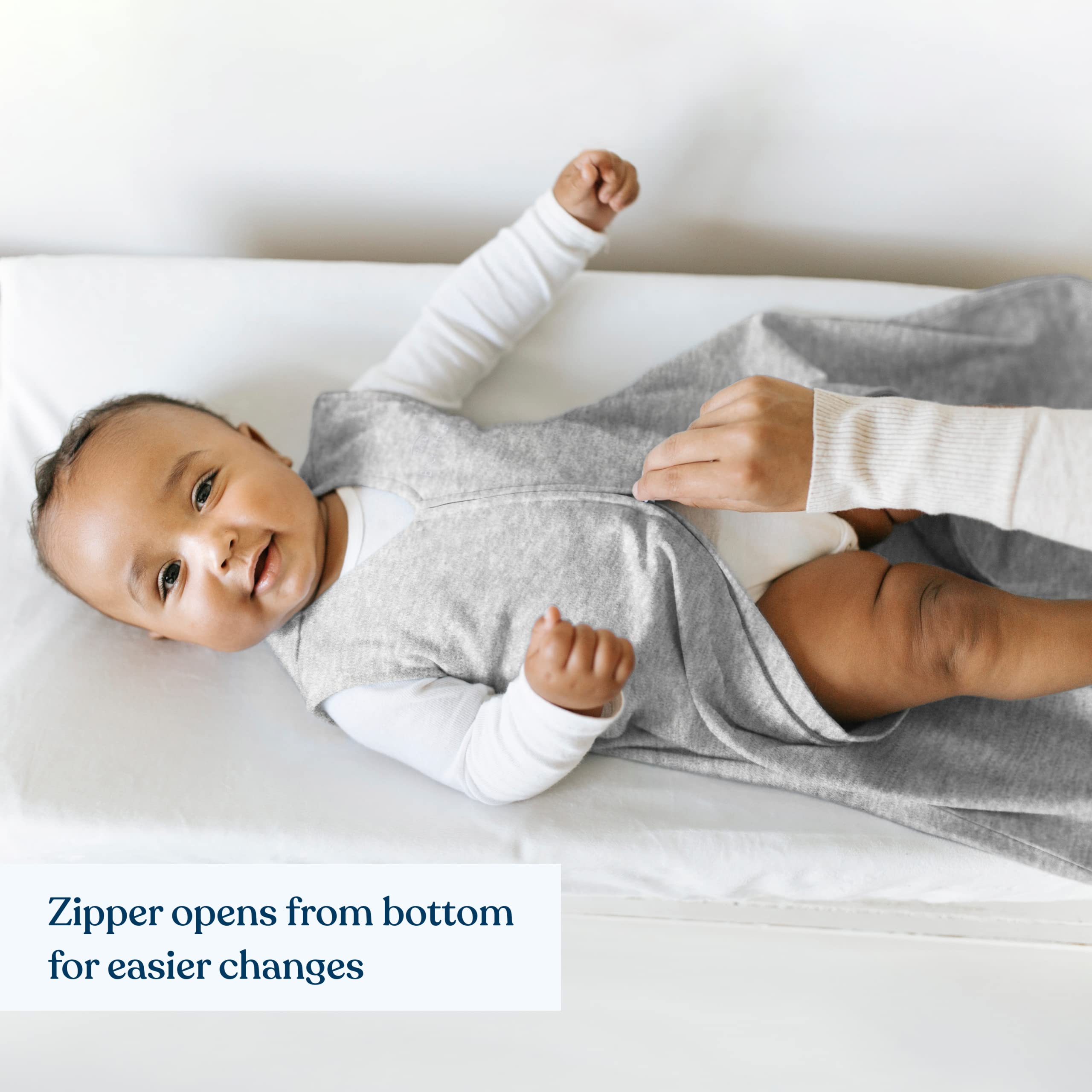 HALO SleepSack, Micro-Fleece Wearable Blanket, Swaddle Transition Sleeping Bag, TOG 1.0, Elephant Texture, Small, 0-6 Months