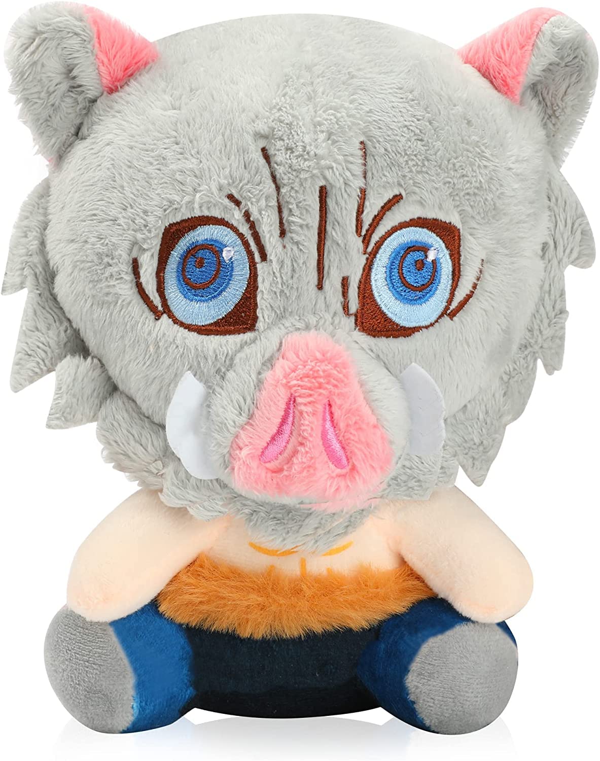 Eurrdc 8" Stuffed Pig Head Anime Figures Collectible Kids Plush Toys Gift for Boys and Girls