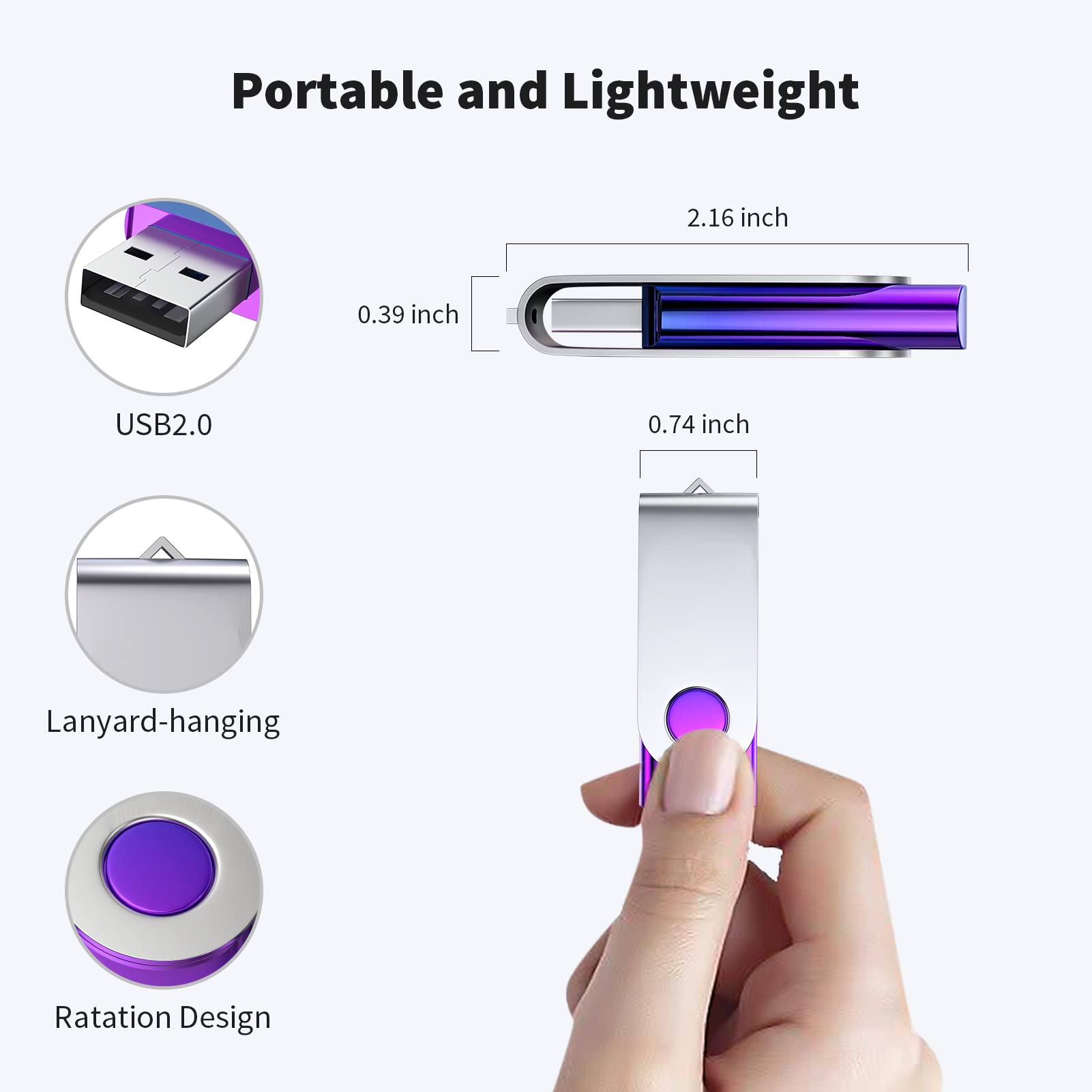 ABLAZE 32GB Flash Drives 10 Pack, Premium USB 2.0 Flash Drives Bulk Thumb Drives Pack 32GB USB (New Version