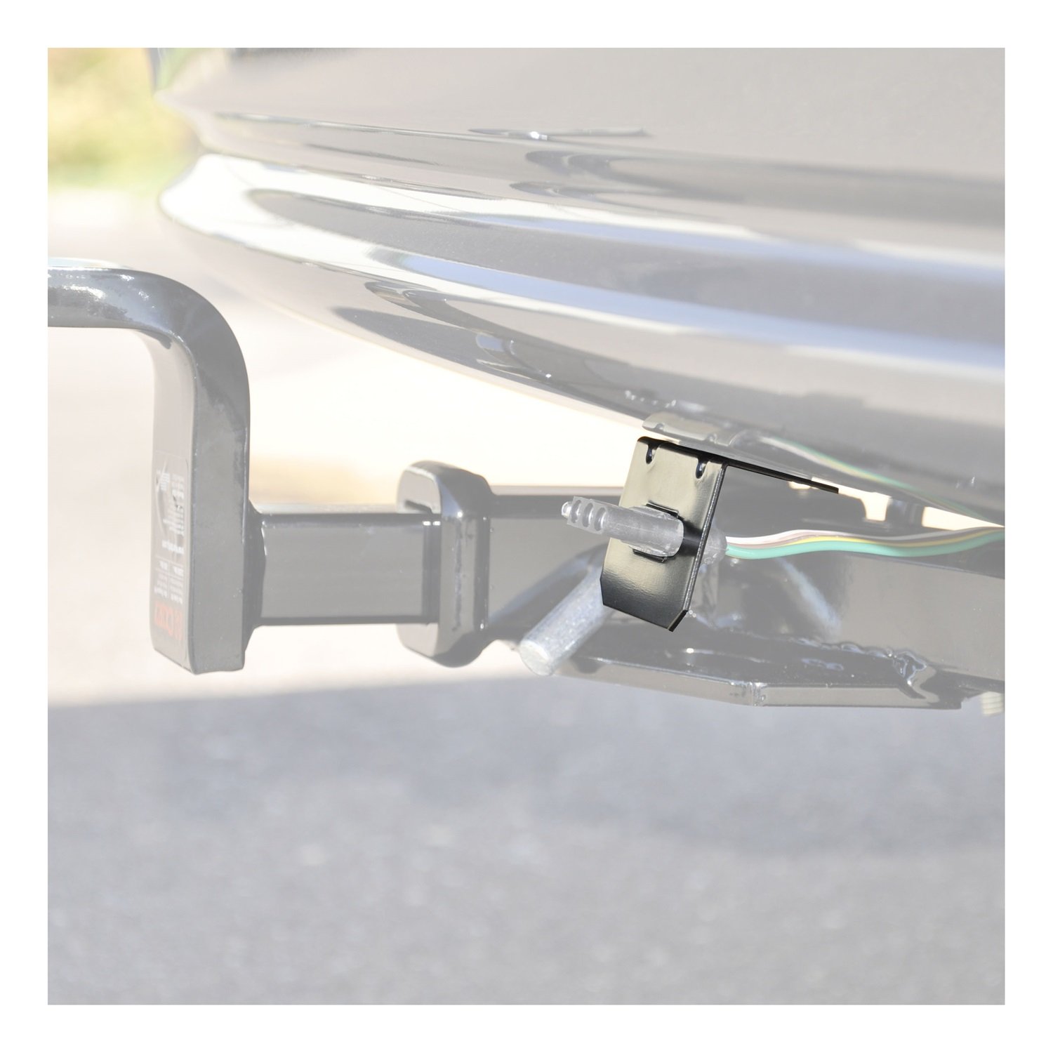 CURT 58003 Easy-Mount Vehicle Trailer Wiring Connector Mounting Bracket for 2-1/2-Inch Receiver, 4 or 5-Way Flat, 6 or 7-Way Round, GLOSS BLACK POWDER COAT