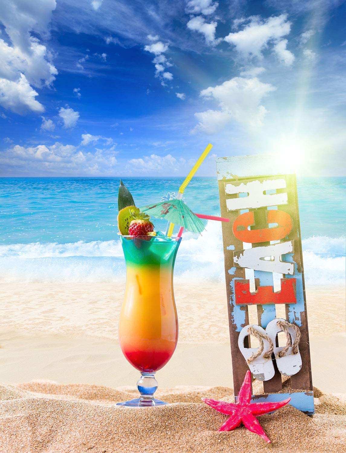 ALINK 50 Luau Umbrella Straws + 54-Pack Coconut Cups with Straws and Cocktail Picks